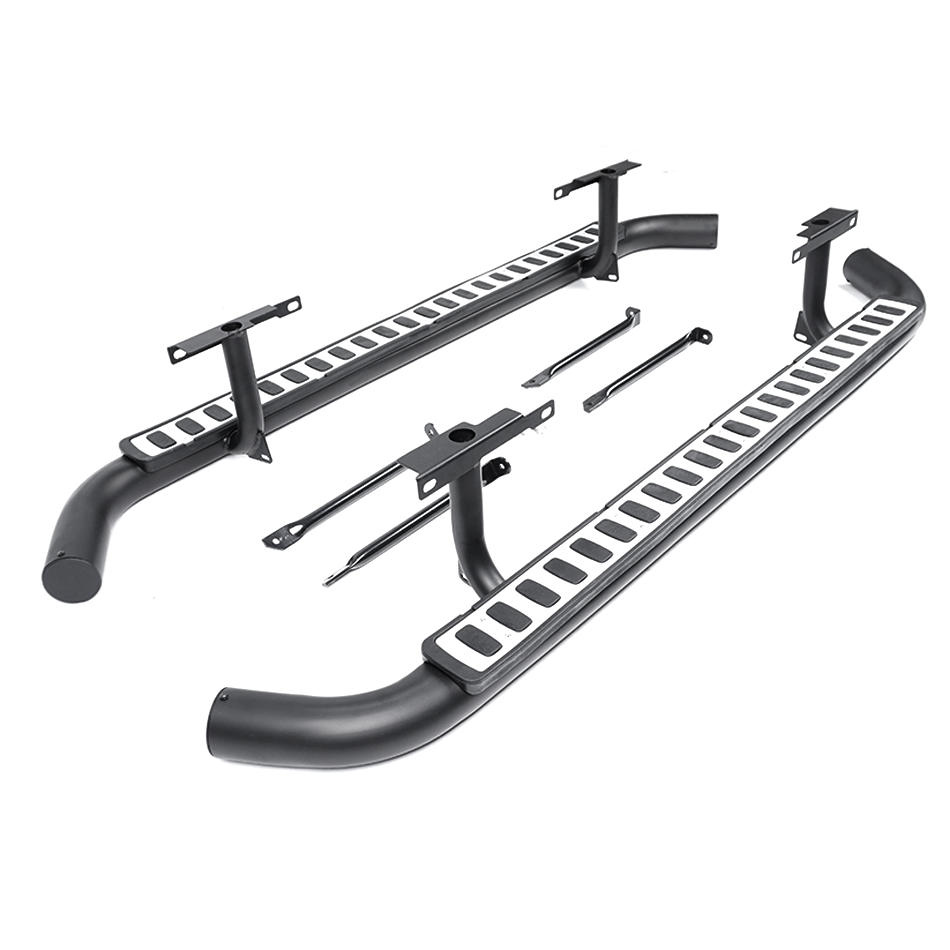 Land Rover Defender 110 Tubular Side Steps Black/Silver