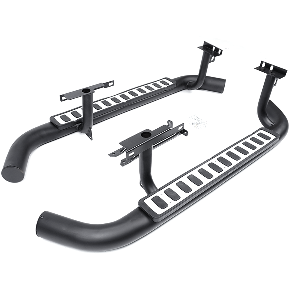 Land Rover Defender 90 Tubular Side Steps Black/Silver